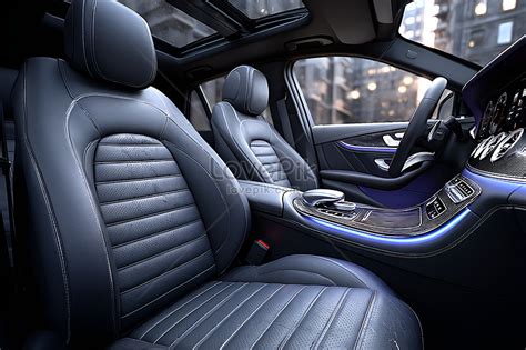 현대적인 고급 자동차 인테리어 디스플레이