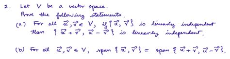 Solved Let V ﻿be A Vector Space Prove The Following