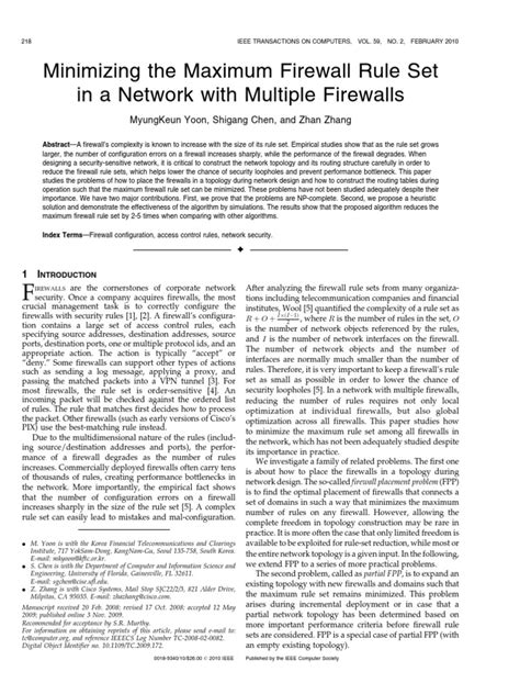 Minimizing The Maximum Firewall Ruleset In A Network With Multiple