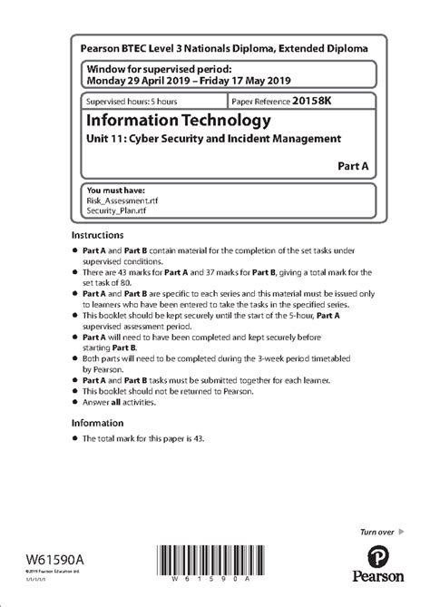 Unit 11 A Past Paper Cyber Security And Incident Management Jun 2019