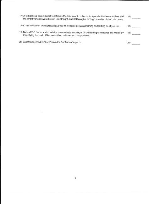Solved Exam Name TRUE FALSE Write T If The Statement Is Chegg
