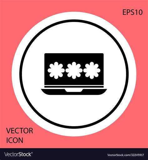 Black Laptop With Password Notification Icon Vector Image