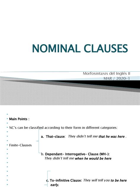 Nominal Clauses Pdf