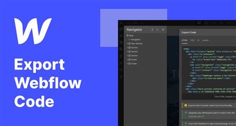 Webflow How To Export Code