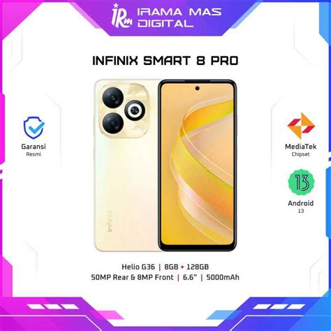 Jual Infinix Smart 8 Pro 8gb 128gb Gold Di Seller Irama Mas Cellular Irama Mas Digital
