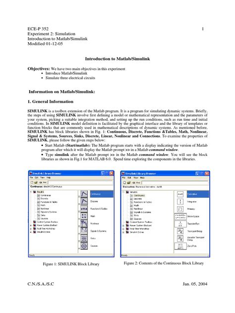 Introduction To Matlabsimulink Objectives Pdf Matlab Electrical Network