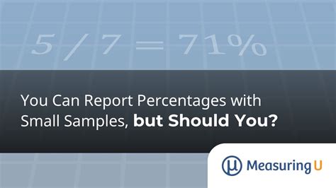 You Can Report Percentages With Small Samples But Should You Measuringu