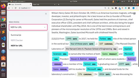 Summarizer And Named Entity Checker App With Streamlit And Spacy