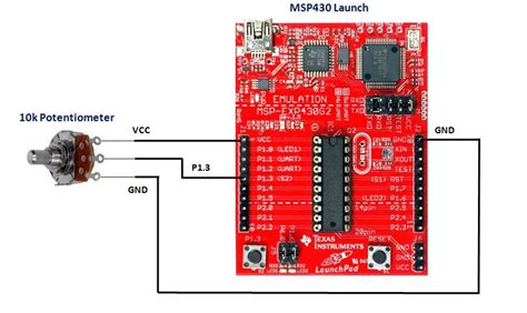 msp430g2553 msp430 potentiometer interfacing with msp430 launchpad