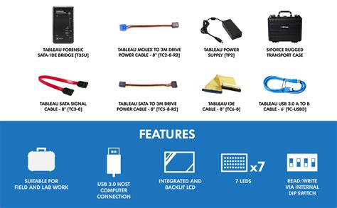 Siforce Tableau Forensic Sata Ide Bridge Tk35u Bundle With Rugged Case Tk35u