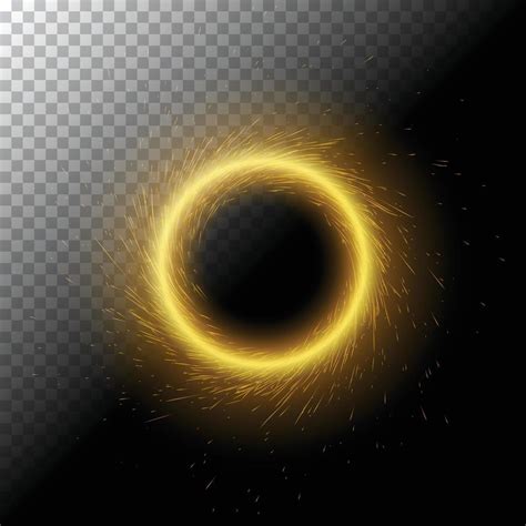 Vector Illustration Of Bright Fire Magic Portal With Sparks Glowing