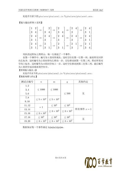 全国信息学奥林匹克联赛（noip2017）提高组复赛真题【最全】 重 百学网