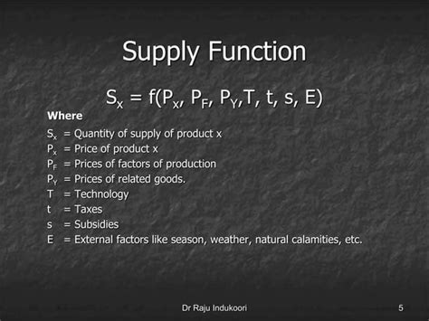 Supply Function Ppt