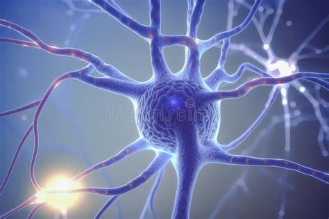 Microscopic Of Neural Network Brain Cells Human Nervous System Concept Of Neurons And Nervous