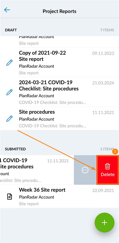 Delete Project Reports Planradar Helpcenter