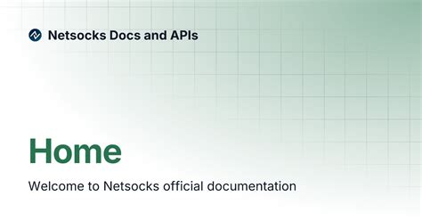 Home Netsocks Docs And Apis
