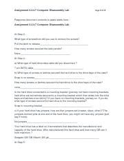 Assignment Computer Disassembly Lab Shell Docx Assignment