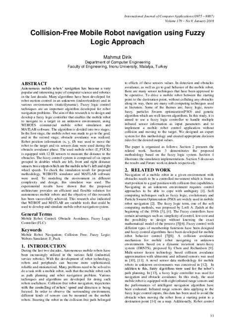 Pdf Collision Free Mobile Robot Navigation Using Fuzzy Logic Approach