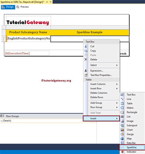 sparkline in ssrs