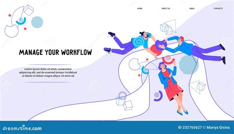 Business Workflow Management Concept Of Website With Business People Vecvtor Stock Vector