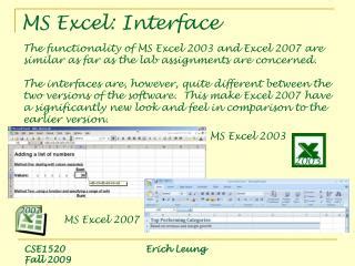 PPT MS Excel Interface PowerPoint Presentation Free Download ID 6307951