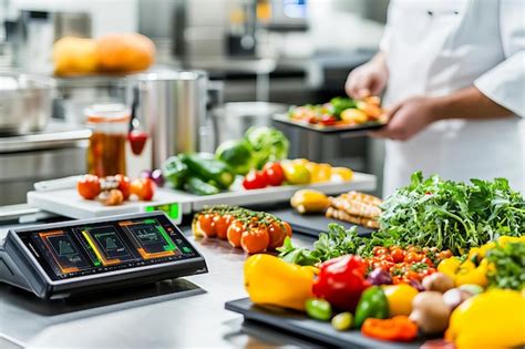 Closeup Of Digital Sensors Monitoring Food Safety In A Commercial Kitchen Food Safety Premium