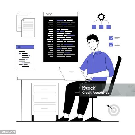 Software Development Programming Coding Man Create Software Write Code