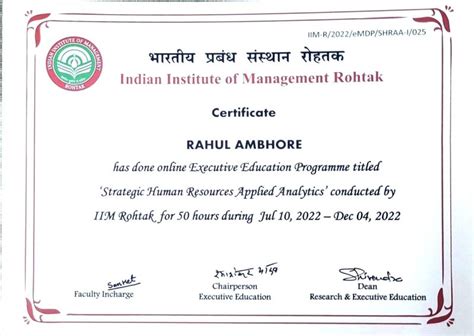 Finally Completed The Certification Program On Strategic Human