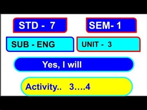 Std English Sem Unit Chapter Activity Activity Activity Activity
