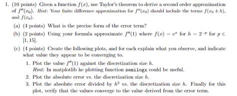 Solved This Is Numerical Analysis NOT Calculus Question Chegg