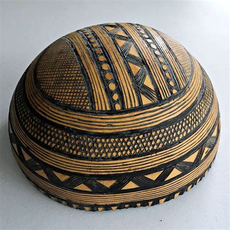 Hand Carved African Calabash Bowl African Gourd African Tribal