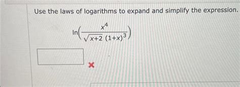solved use the laws of logarithms to expand and simplify the