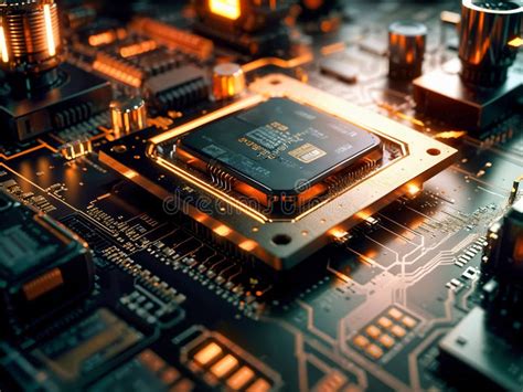 Close Up View Of A Modern Gpu Card With Circuit And Connections 3d Rendering Stock Illustration