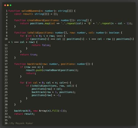 coding algorithms backtracking typescript nqueens… mayank ⚡️