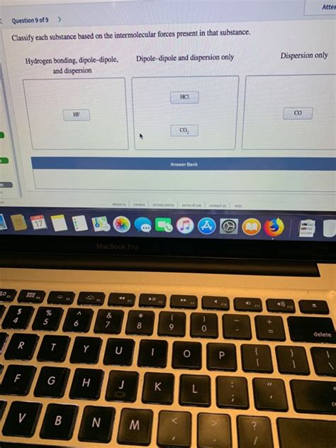 solved atter question 9 of9 classify each substance based on