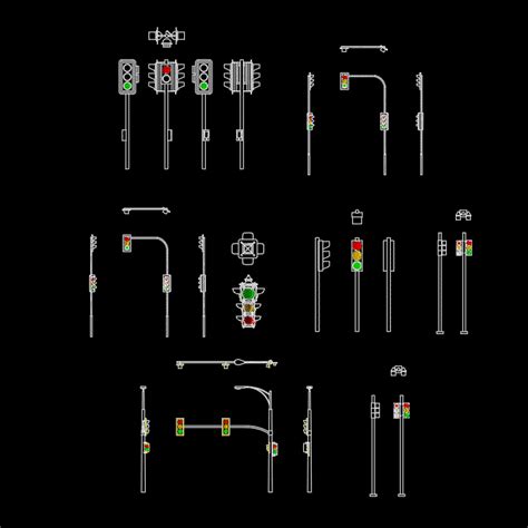traffic lights dwg free cad blocks freedwgfile