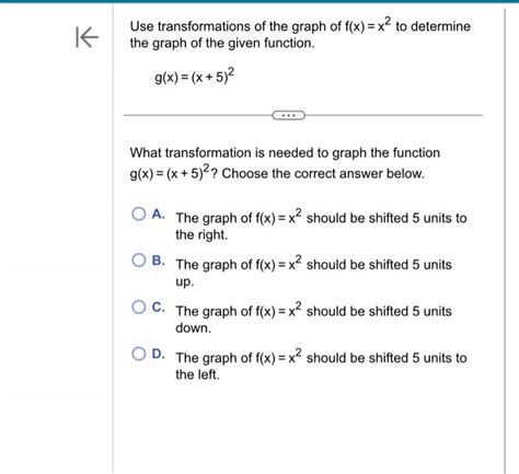 Solved Use Transformations Of The Graph Of Fxx2 To