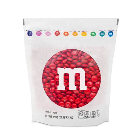 Mandms World Red Milk Chocolate Candy 2lbs Of Mandms In Resealable Pack