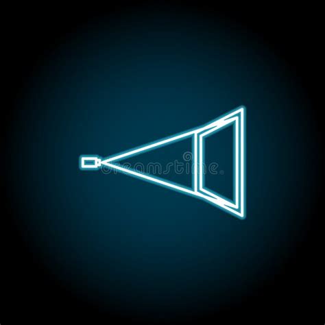 Projector Cinema Blue Neon Icon Simple Thin Line Outline Vector Of Cinema Icons For Ui And Ux