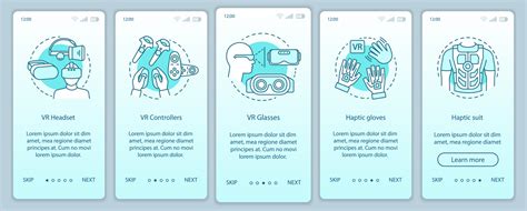 Vr Gadgets Onboarding Mobile App Page Screen With Linear Concept Virtual Reality Headset