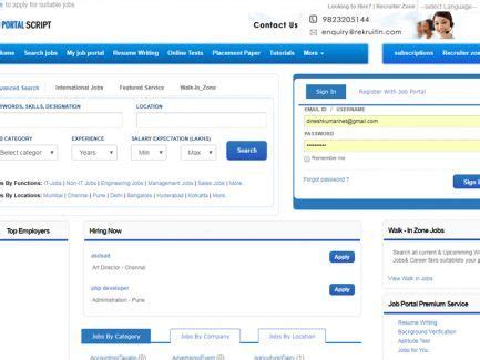 Naukri Shine Jobsite Clone Script Job Portal Career Builder Portfolio Resume