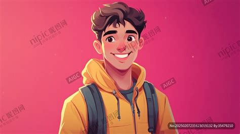 Ai创作图卡通写实人物 正面人物插画 少年插画 写实卡通人物 青年插画 青春男孩插画 人物情绪插画 个人插画 卡通人物年轻男性 卡通写实漫画人物 插画青年 年轻人插图 活力男孩插画 男性千禧一