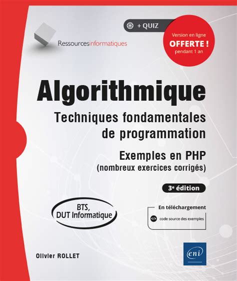 algorithmique techniques fondamentales de programmation exemples en