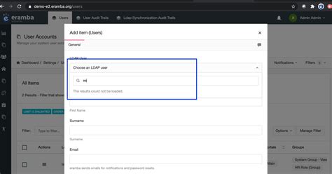 Bug Adding Single Ldap User Functionality Not Working Forum Software Eramba
