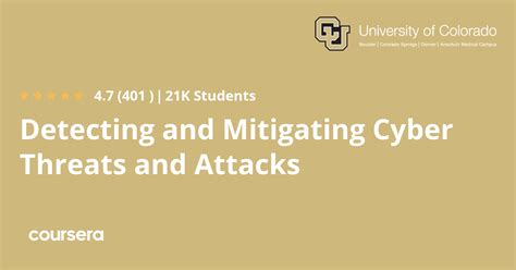 Detecting And Mitigating Cyber Threats And Attacks Coursya
