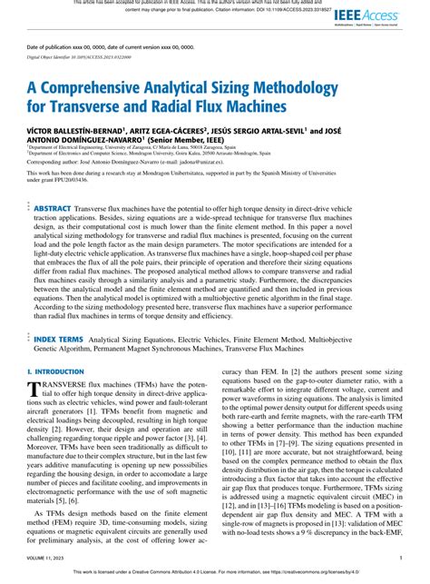 Pdf A Comprehensive Analytical Sizing Methodology For Transverse And