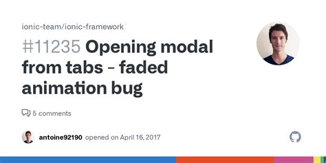 Opening Modal From Tabs Faded Animation Bug Issue Ionic Team Ionic Framework Github