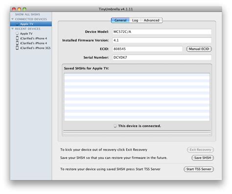 How To Save Your Apple TV SHSH Blobs Using TinyUmbrella Mac IClarified