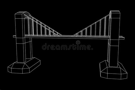 Bridge Connection Structure Wireframe Stock Vector Illustration Of Model Poly 177245629