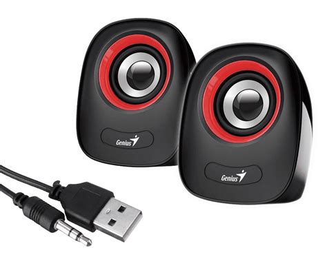 Genius SP-Q160 Red USB Powered Stereo Speakers | Connectec.uk